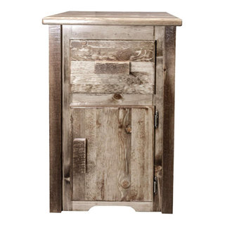 Homestead Collection End Table With Drawer and Door, Right Hinged ...