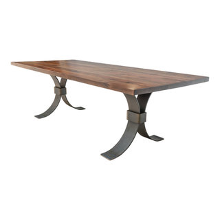 Beckett Modern Walnut Dining Table, 42"x102" - Industrial - Dining ...