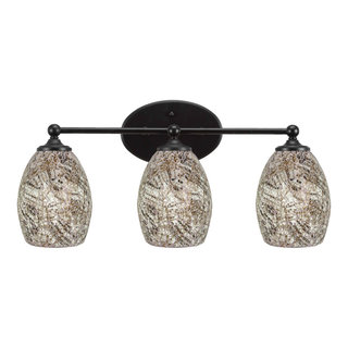 Capri 3-Light Bath Bar, Matte Black/Natural Fusion - Transitional ...