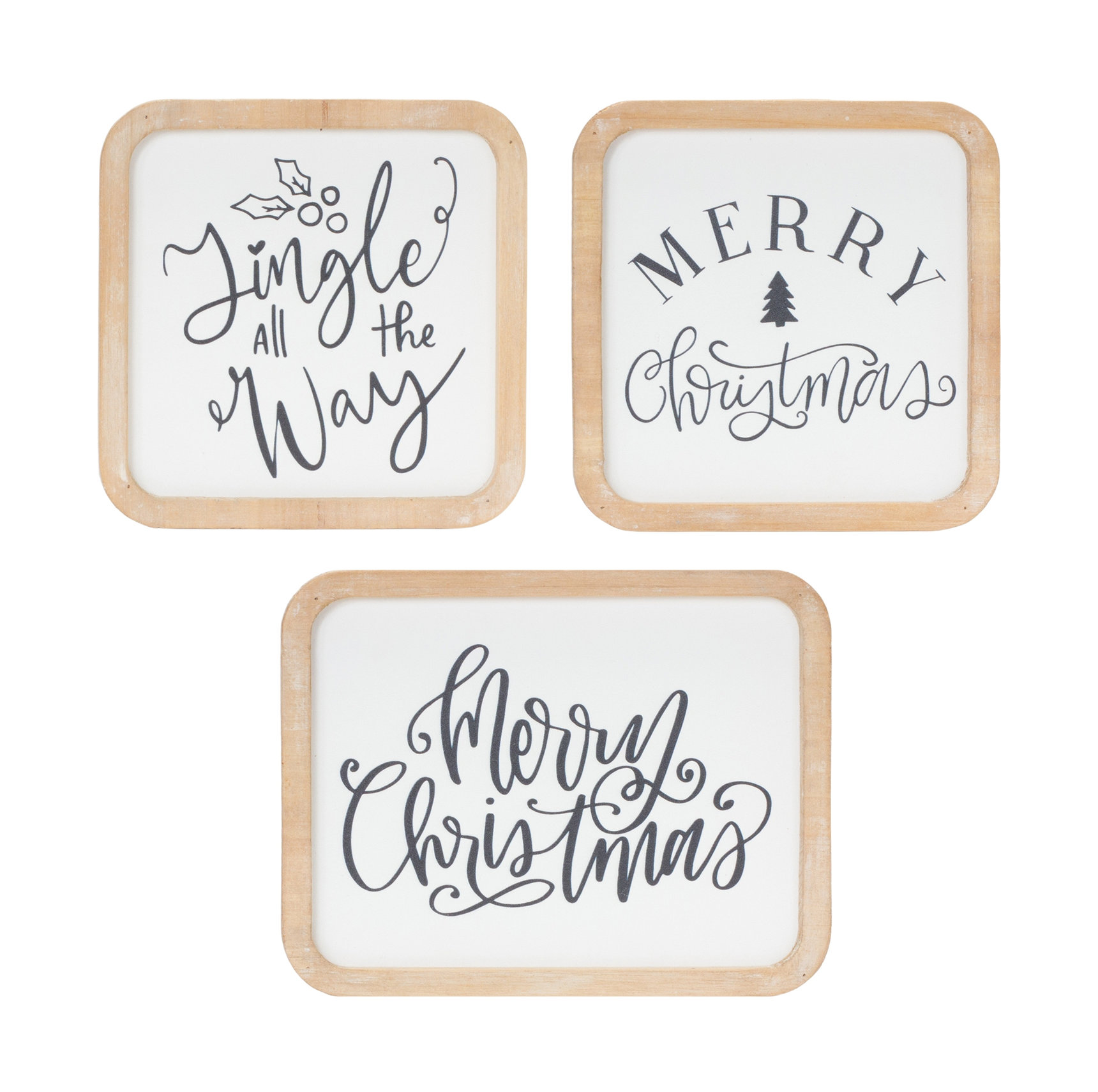 Holiday Sentiment Plaque, 12-Piece Set - Contemporary - Novelty Signs ...