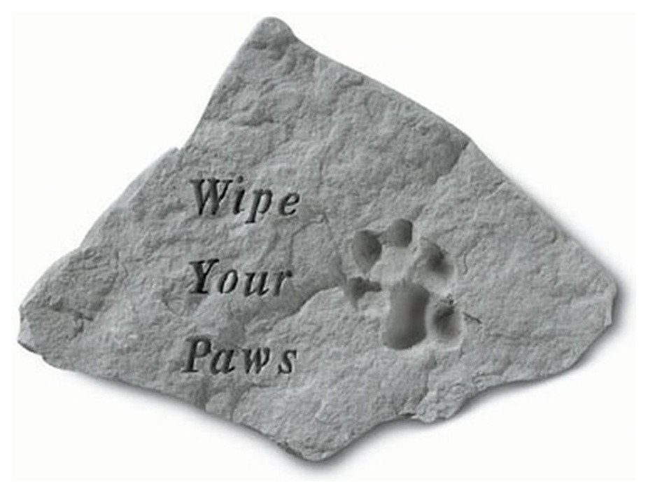Wipe Your Paws With Pawprint Memorial Pet Stone - Traditional - Garden ...