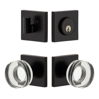 Quadrato Rosette, Circolo Crystal Knob And Matching Deadbolt, 2.375 ...
