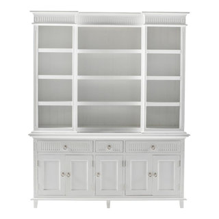 Classic White Kitchen Storage Hutch Cabinet, Belen Kox - Transitional ...