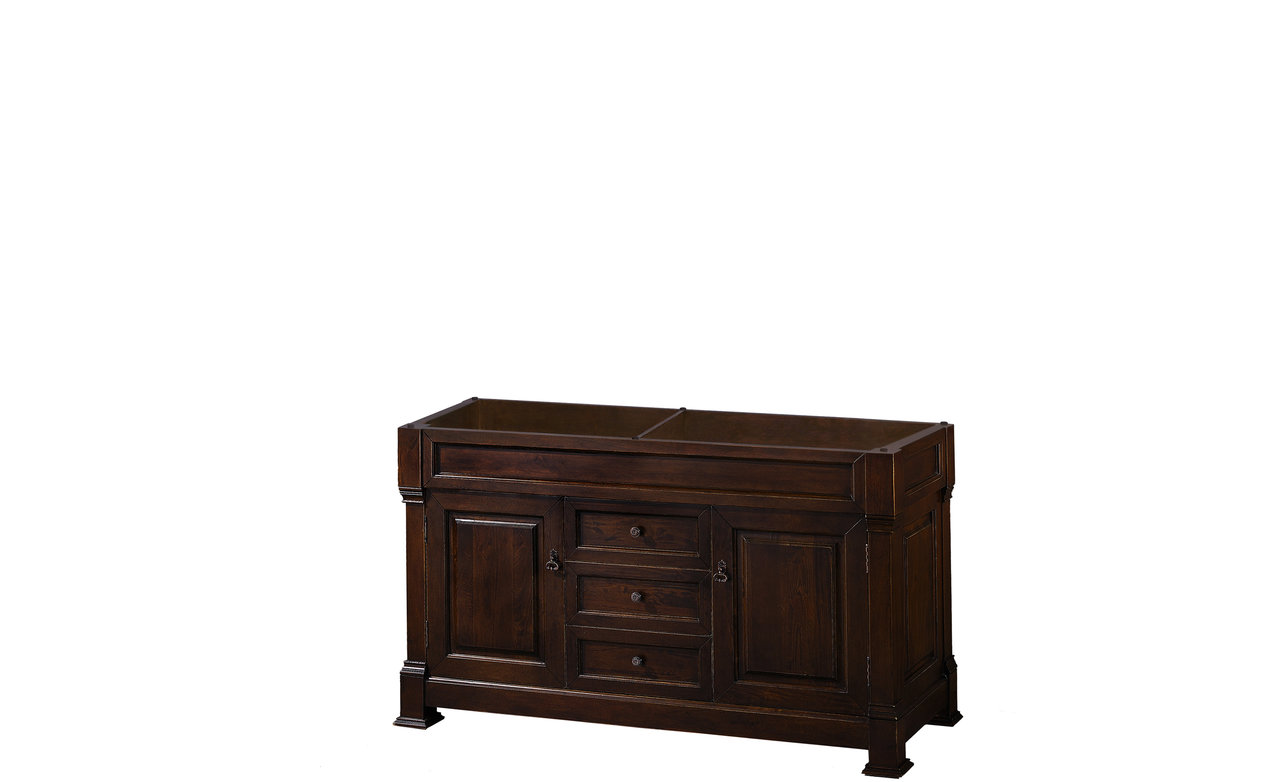 60 Inch Double Bathroom Vanity in Dark Cherry - Traditional - Bathroom ...