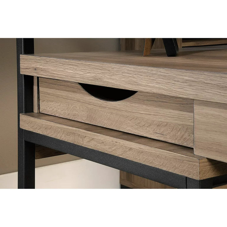 Modern Corner Desk, Spacious Dual Worktop & Ample Storage Space, Black ...