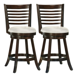 CorLiving Counter Height Espresso Stained Wood Barstool - Set of 2 ...