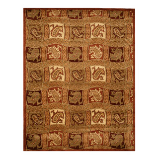 Hand-Tufted Wool Red Transitional Oriental Fazel Rug, 7' 9x9' 9 ...