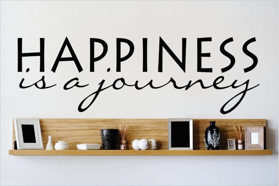 Decal Vinyl Wall Sticker, Happiness Is A Journey Quote, 10x40", 10X40 ...