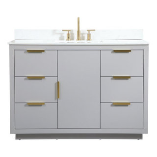 Elegant VF19448GR-BS 48"Single Bathroom Vanity, Gray With Backsplash - Transitional - Bathroom ...