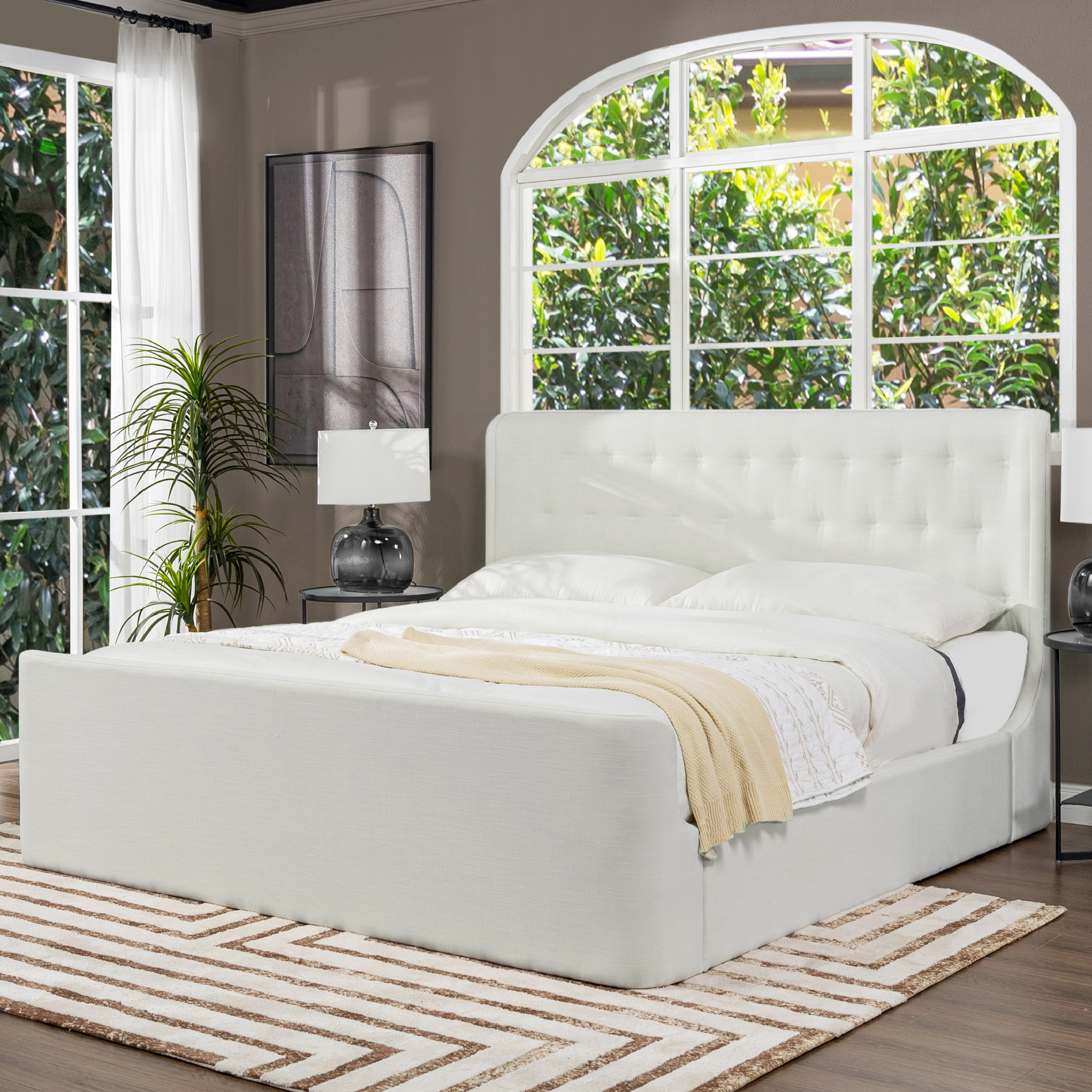Brooks Contemporary Tufted Shelter Platform Bed, King - Transitional ...