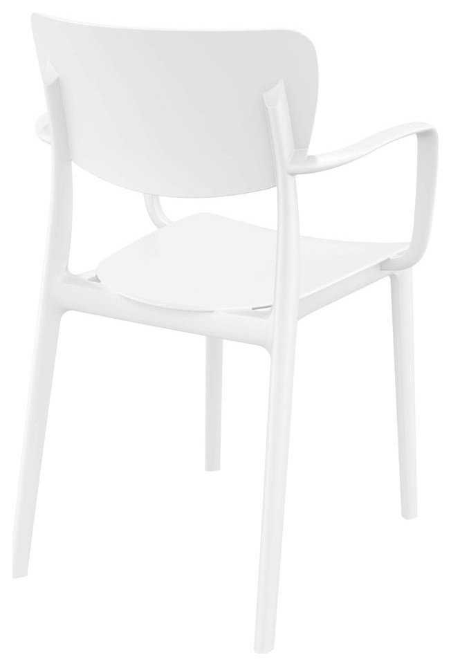 Lisa Outdoor Dining Arm Chair White, Set of 2 - Traditional - Desks And ...