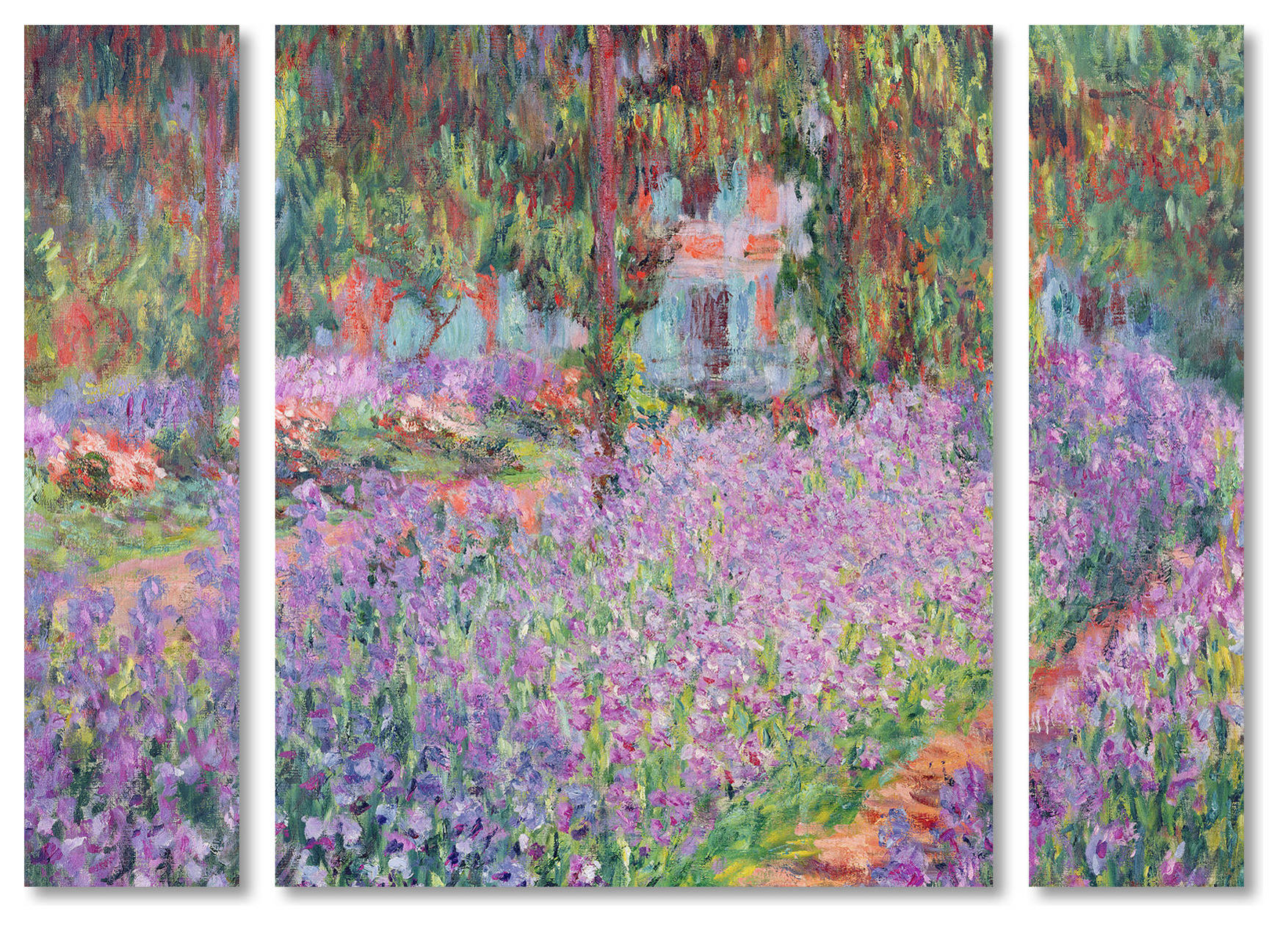 Claude Monet 'Artist's Garden at Giverny' Multi Panel Art Set, 32"x24 ...