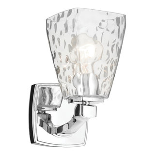 9.5" 1-Light Wall Sconce With Clear Water Glass - Transitional - Wall ...