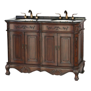 50-Inch Antique Style Double Sink Bathroom Vanity Model 5000-BN ...