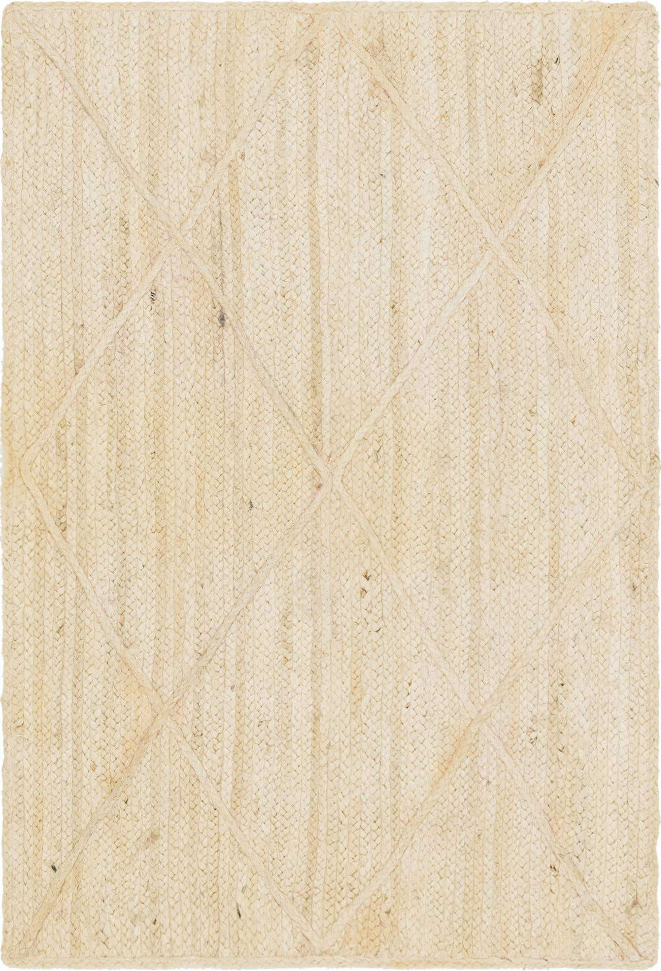 Rug Unique Loom Braided Jute Trellis Beige Rectangular 3' 3 x 5' 0 ...