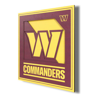 Washington Commanders 3D Logo Series Wall Art - 12x12 - Traditional ...