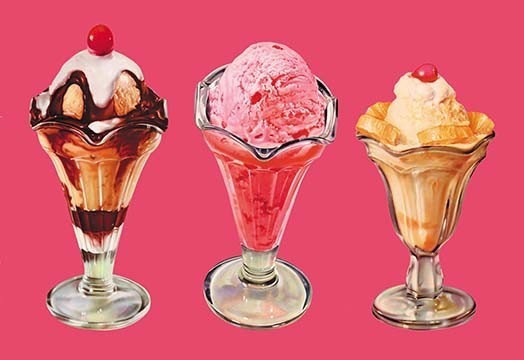 Three Sundaes, 20" x 30" - Prints And Posters - by Buyenlarge Inc. | Houzz