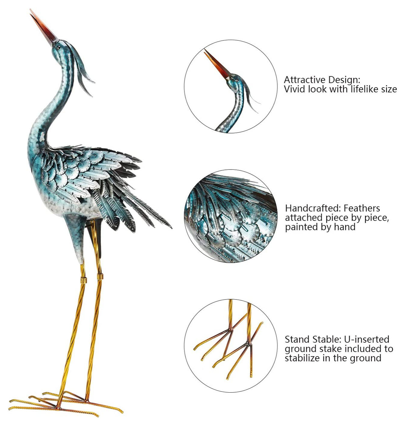 Crane Statues Outdoor Sculptures - Farmhouse - Garden Statues And Yard ...