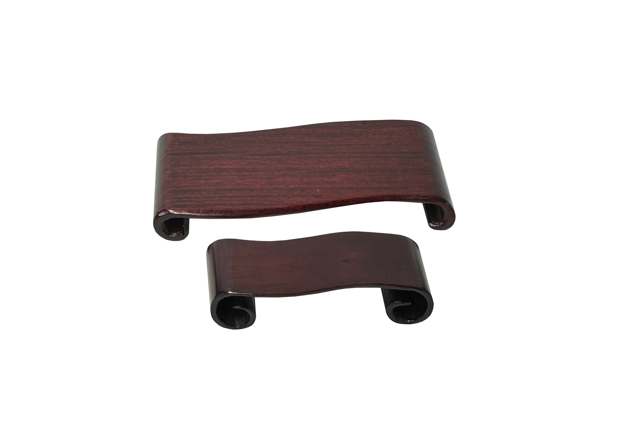 5.5" Set 2 Brown Wood Scroll Legs Rectangular Display Stand Riser ...