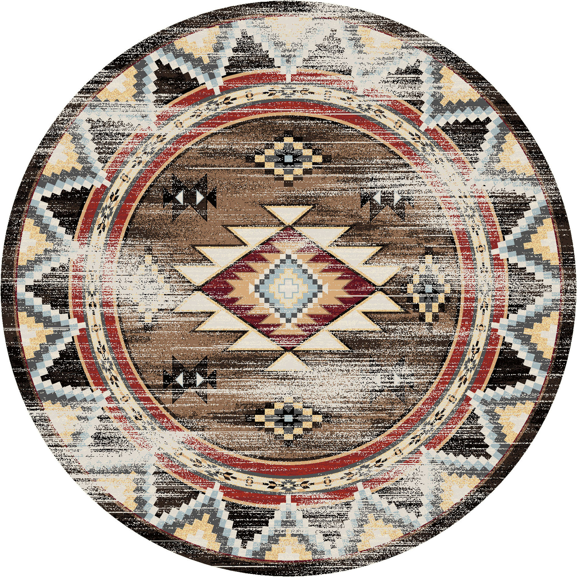 Bow Strings Distressed, Brown, 8' Round, 8' Round - Contemporary - Area ...