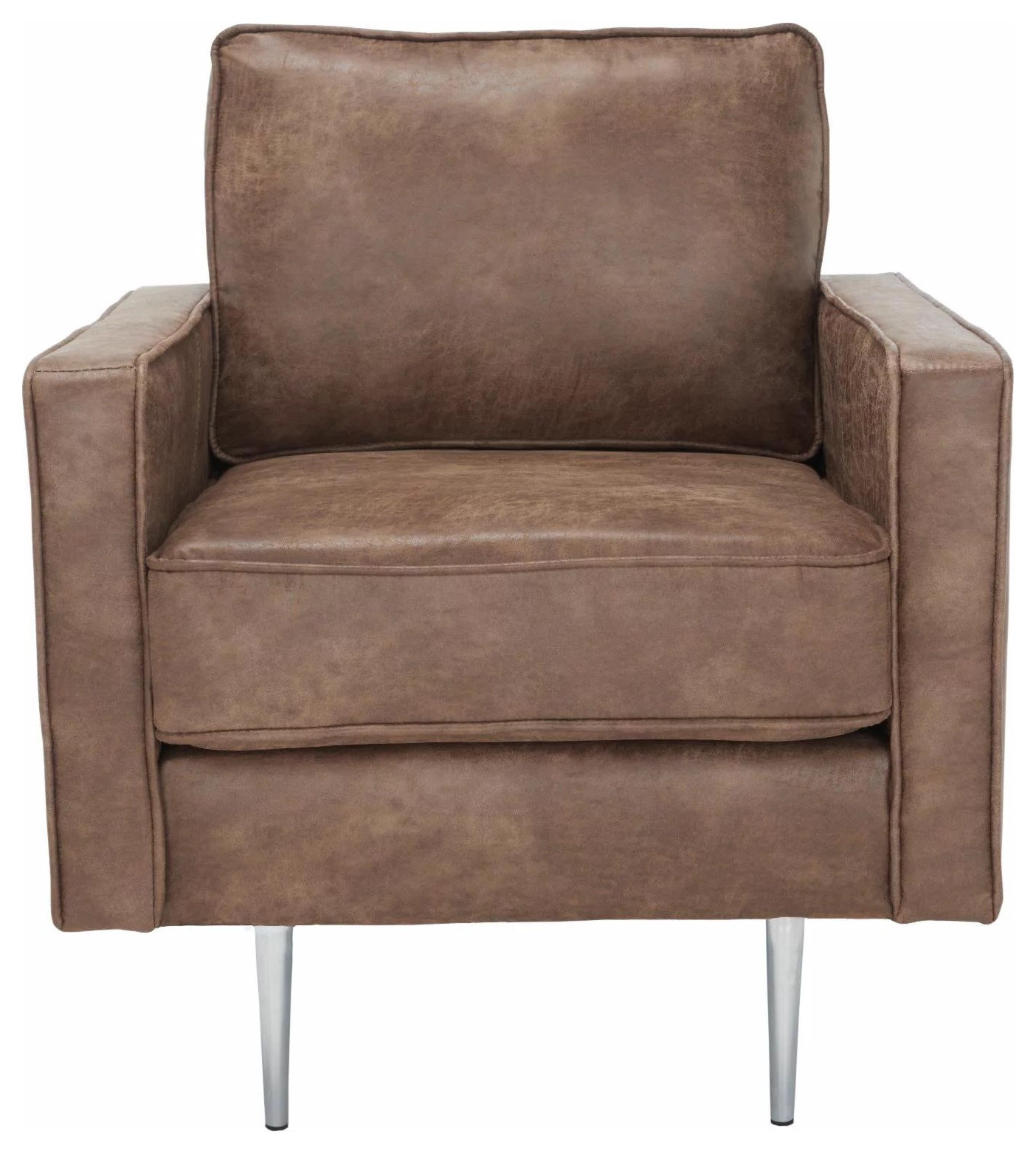 Elegant Faux Leather Chair with Sleek Track Armrests and Foam Cushion ...
