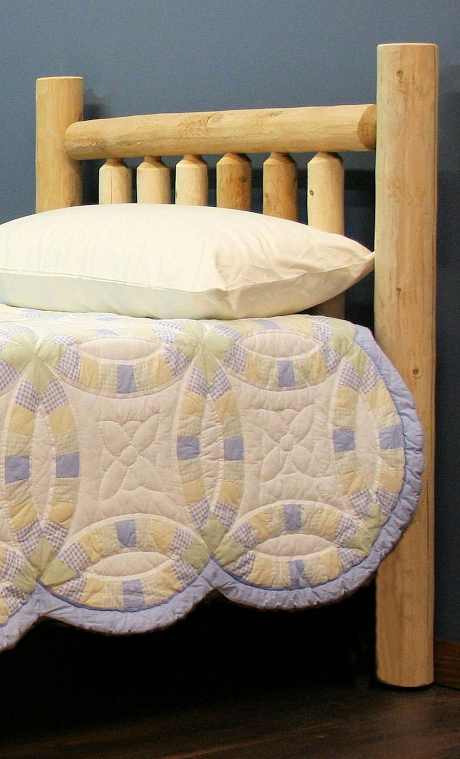 Natural Light Honey Finish Cedar Log Twin Headboard - Rustic ...