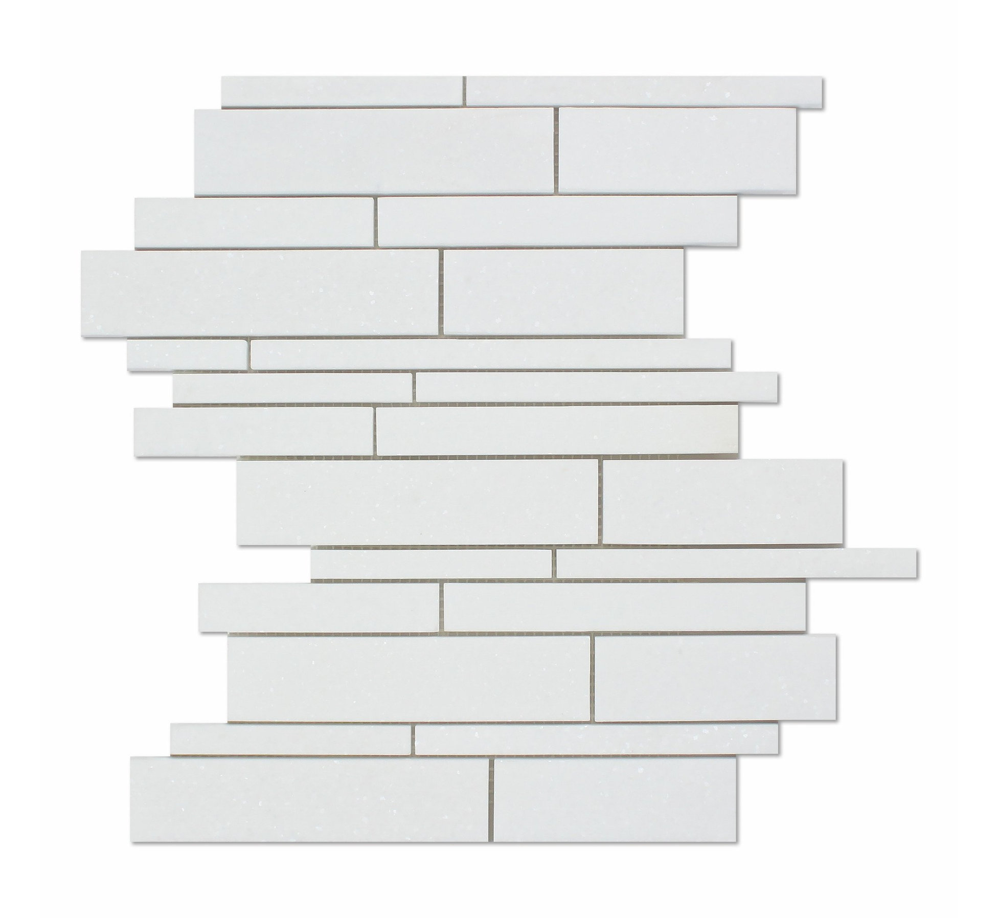 Sample of Thassos White Marble Honed Random Strip M. Tile ...