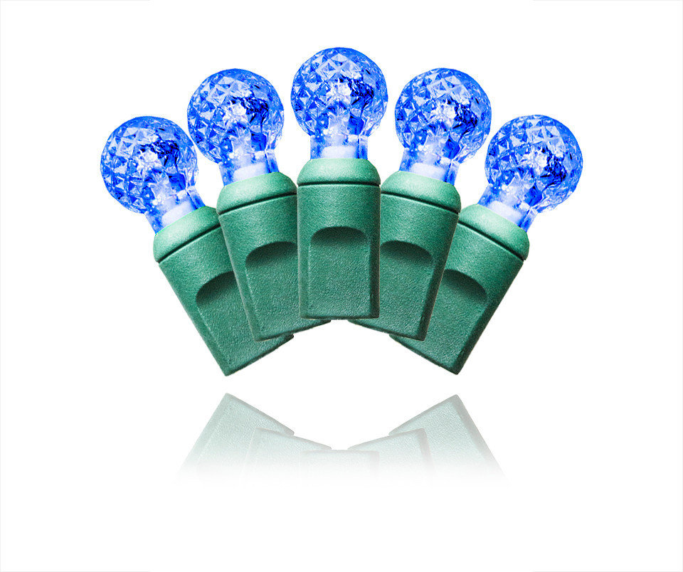 70-Piece G12 Faceted Blue LED Light Set With In-Line Rectifer ...
