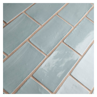 Chester Ceramic Wall Tile, Aqua, Sample - Contemporary - Wall And Floor ...