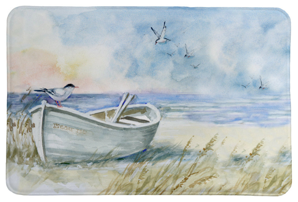 Laural Home Coastal Sanctuary Boat Memory Foam Rug, 21" X 34" - Beach ...