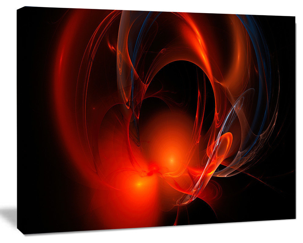 Red Galactic Nebula on Black, Abstract Wall Art Canvas, 40"x30"x1.5 ...