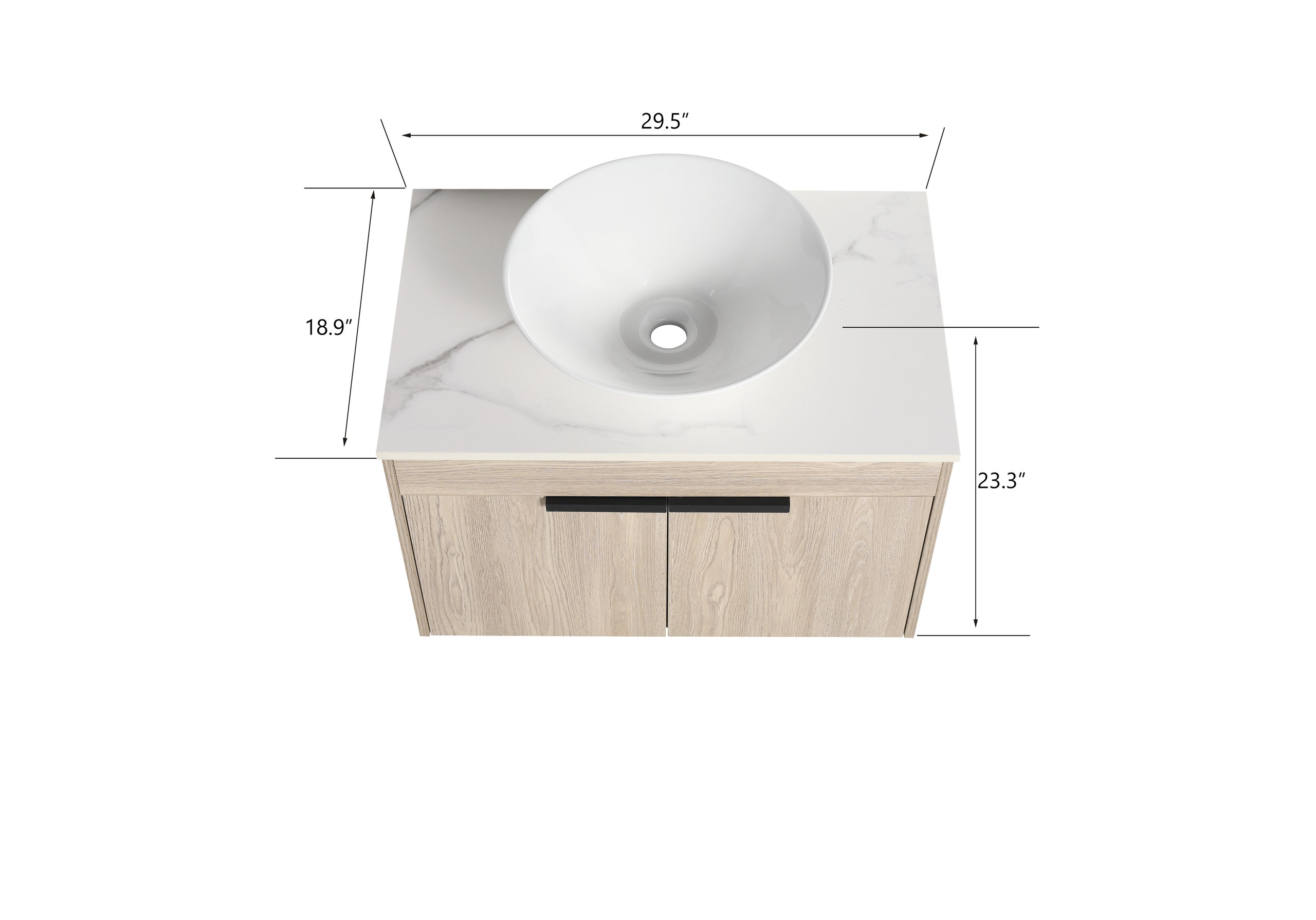 BNK 30 Inch Bathroom Vanity With Sink, Modern Wall Mount Bathroom ...