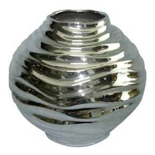 Sagebrook Home 9" Textured Vase, Silver - Contemporary - Vases - by ...