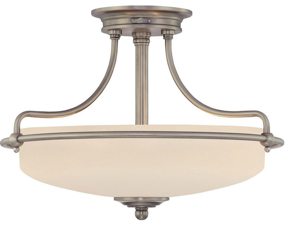 3-Light Ceiling Semi Flush Mount Lighting Fixture in Palladian Bronze ...