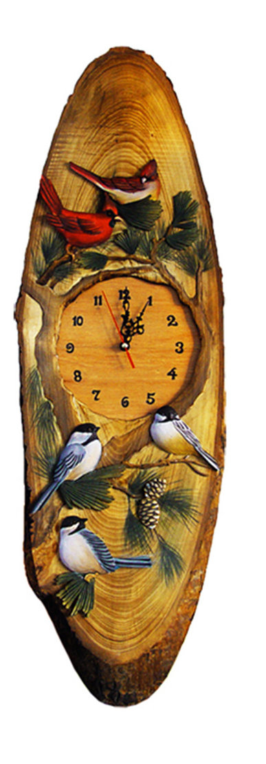 Bird Hand Crafted Intarsia Wood Art Wall Clock 11 X 34 X 3 Inches, One ...
