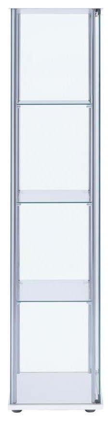 Bellatrix Rectangular 4-shelf Curio Cabinet White and Clear ...