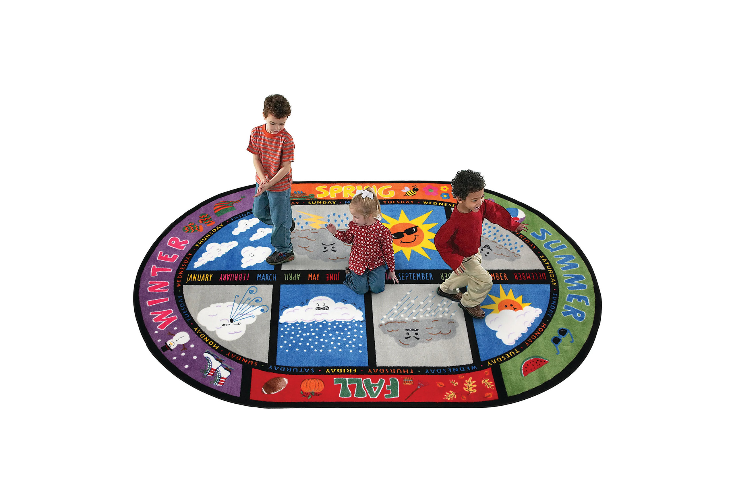 Flagship Carpets VA132-45A 7'6" X 12' Weather Today Oval Learning Rug ...