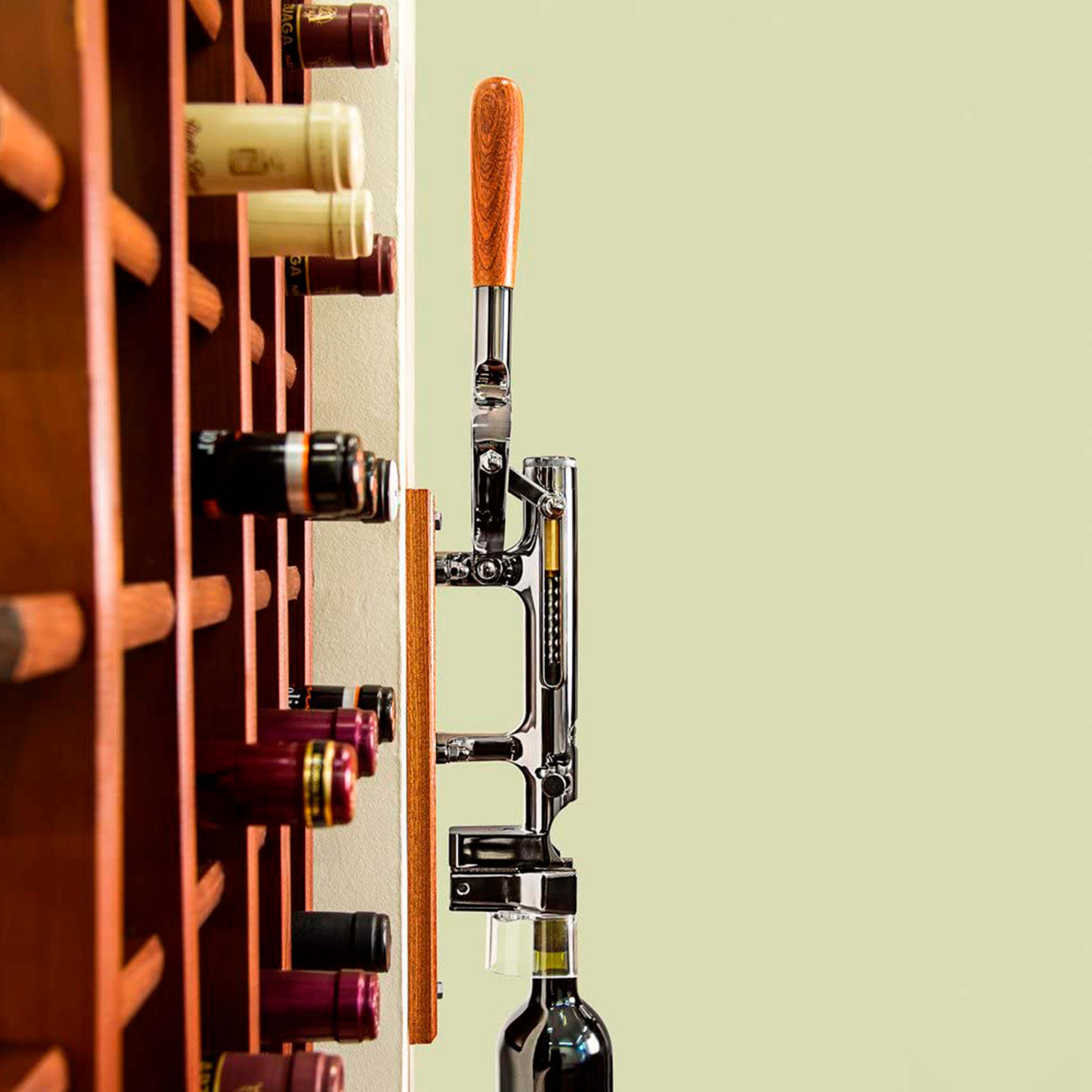 BOJ Professional Wall Mounted Corkscrew with Wood Backing, Black ...