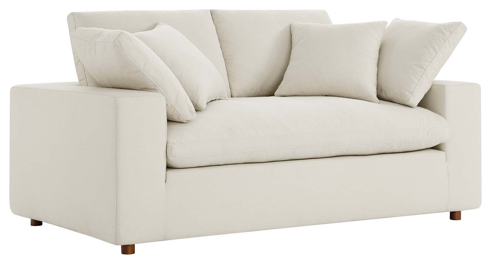 Commix Down Filled Overstuffed Loveseat - Light Beige - Transitional ...