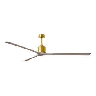 Nan XL 6-Speed DC 90 Ceiling Fan in Brushed Brass with Grays Ash blades ...