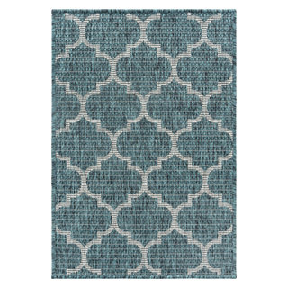 Rug Unique Loom Outdoor Trellis Teal Rectangular 2'0x3'0 ...
