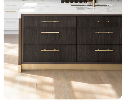 Where to get a brushed brass or gold metal toe kick or baseboard?