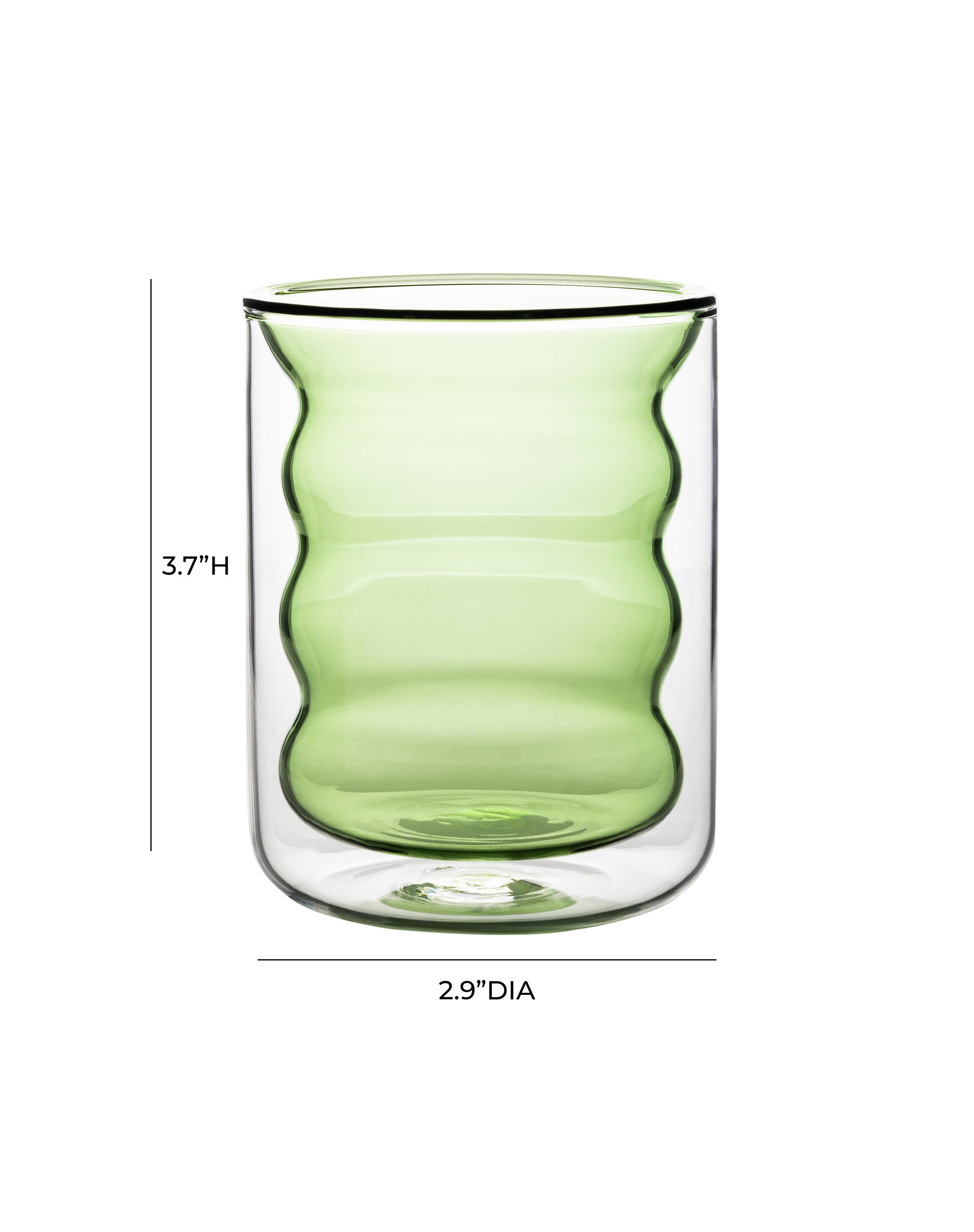 Waves Green Water Glass, Set of 4 - Contemporary - Everyday Glasses ...