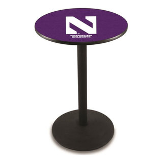 Holland L214 Northwestern University 36x28" Pub Table - Black Wrinkle ...