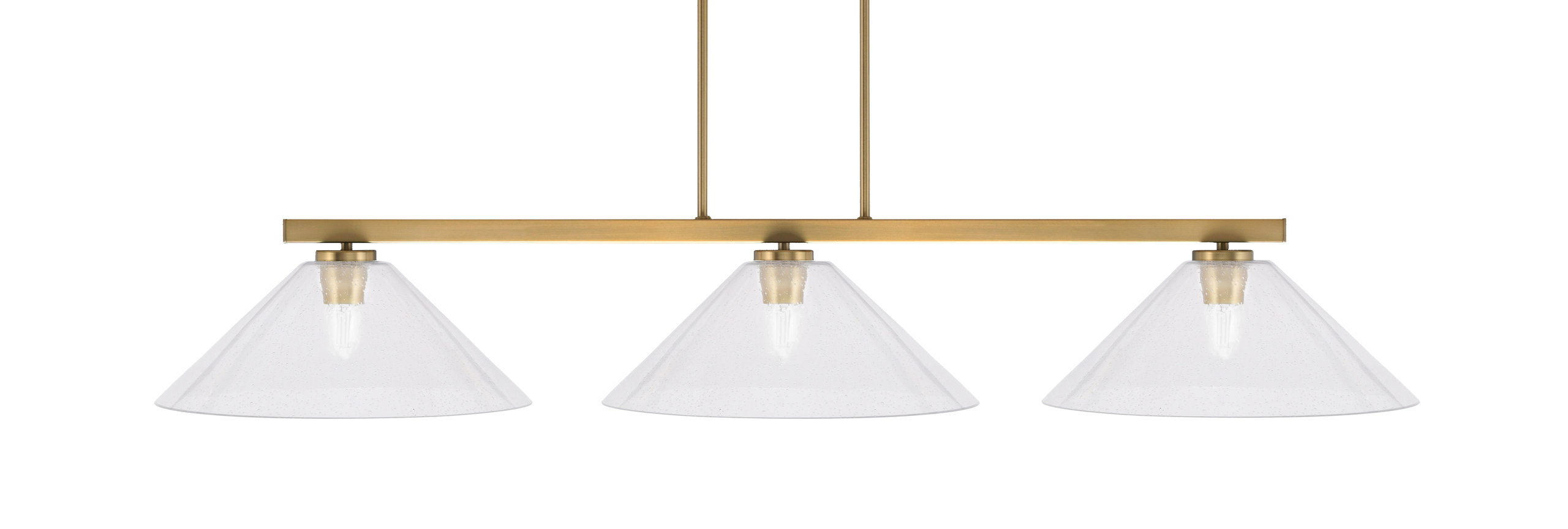 Atlas 3 Light Bar In New Age Brass Finish With 16" Clear Bubble Glass ...