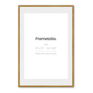 Polished Gold Narrow Width Wall Frame, 24" x 36" - Wide Mat ...