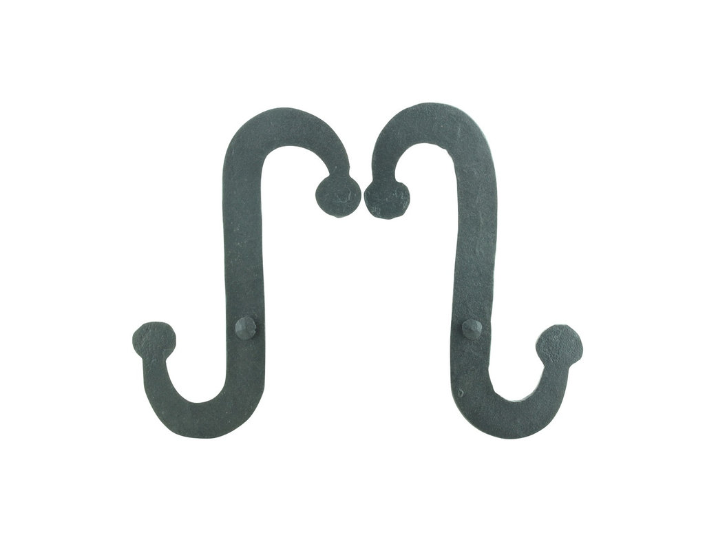 Shutter Dog Pair Black Decorative S Shaped Wrought Iron Renovators ...