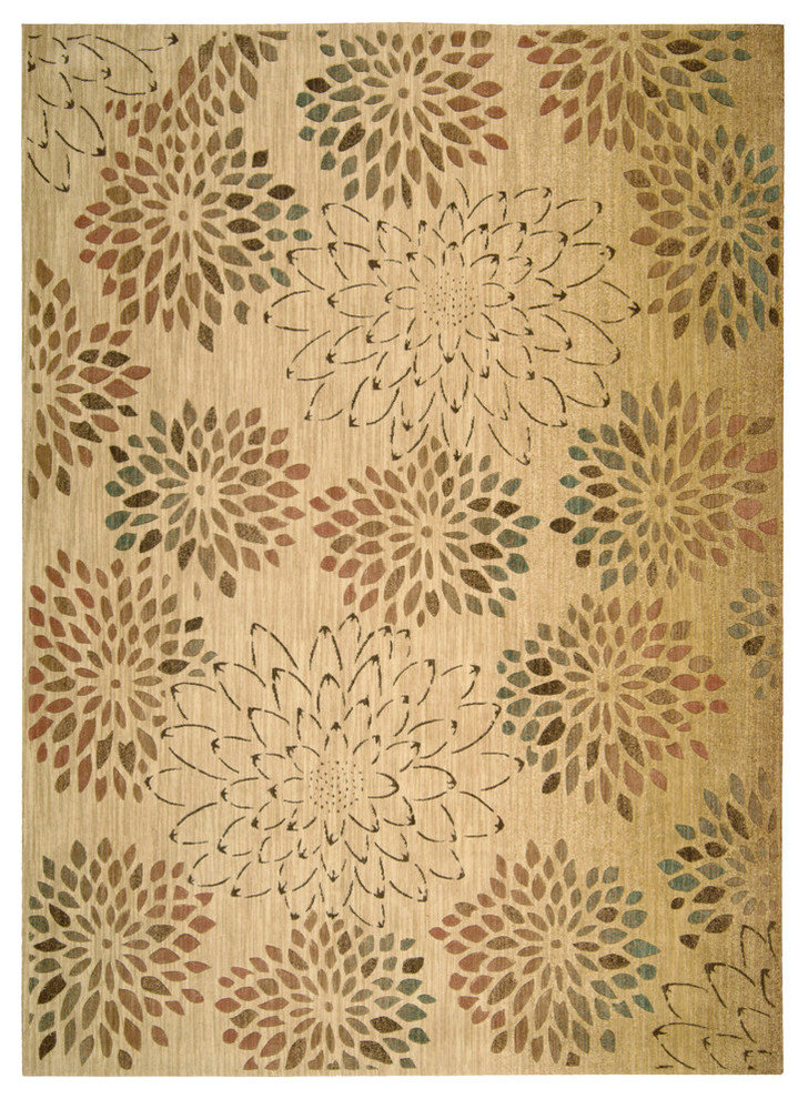 Nourison Radiant Impression Beige Area Rug, 9'6"x13'6" - Contemporary ...