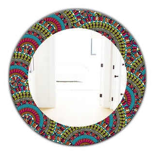 Designart Colorful Ethnicity Round Ornament Frameless Oval Or Round ...