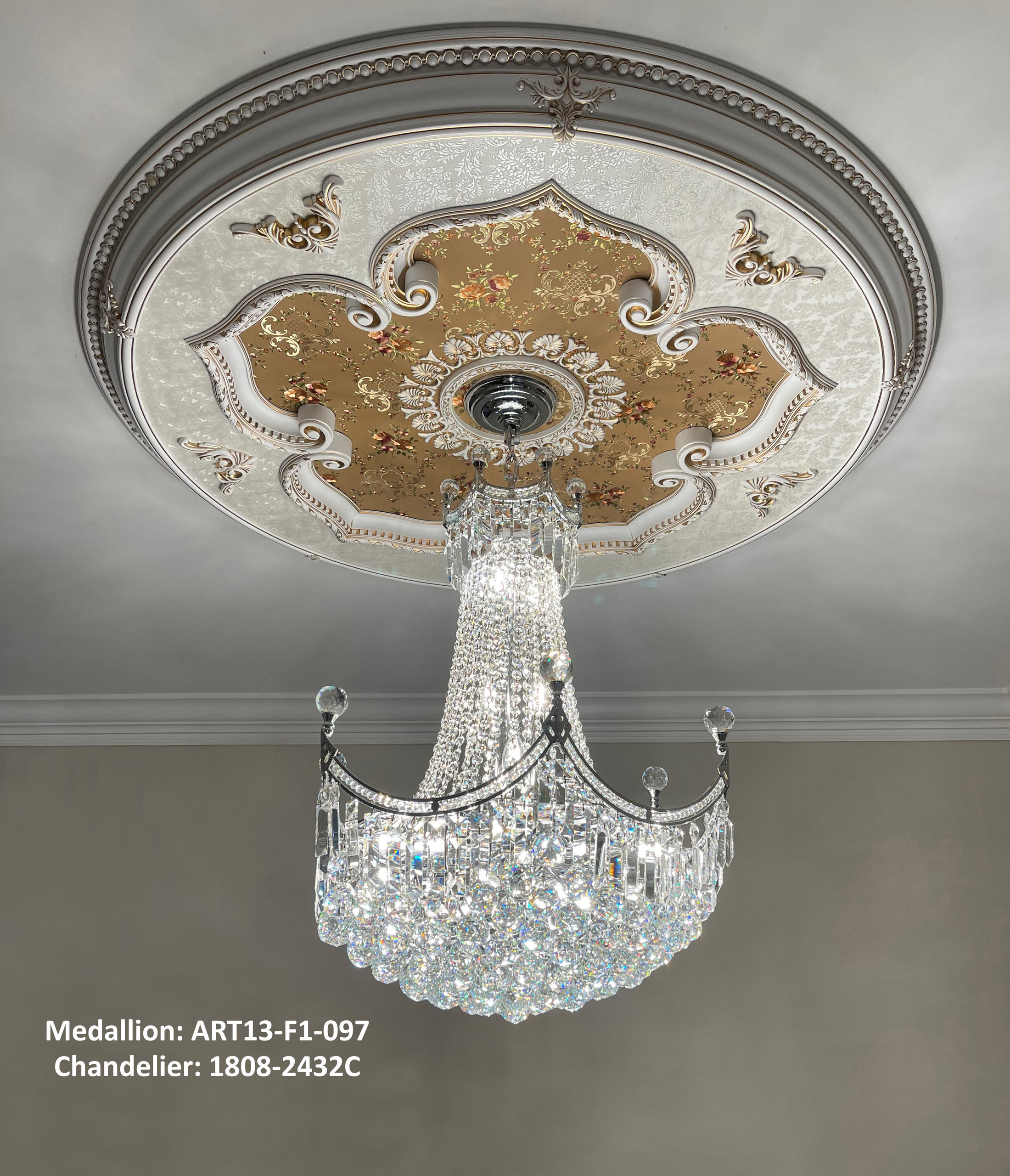 Artistry Lighting, Round 51" Antique White Ceiling Medallion, ART13-F1 ...